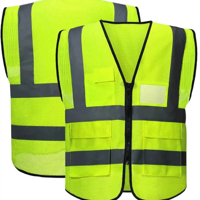 Buy Neon Green High Visibility Safety Vest with Reflective Stripes for ...
